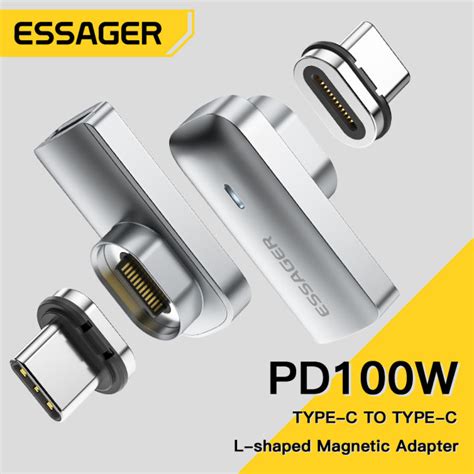Essager PD 100W Loại Từ Tính C OTG Bộ Chuyển Đổi Nhanh Chóng Sạc Loại C Nam Châm Kết Nối 20Gbps