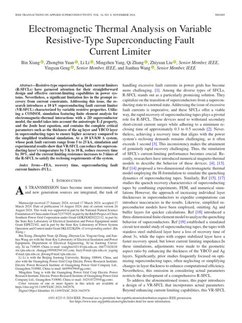 Electromagnetic Thermal Analysis On Variable Resistive Type Superconducting Fault Current