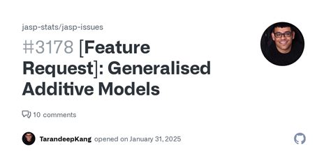 Feature Request Generalised Additive Models · Issue 3178 · Jasp Statsjasp Issues · Github