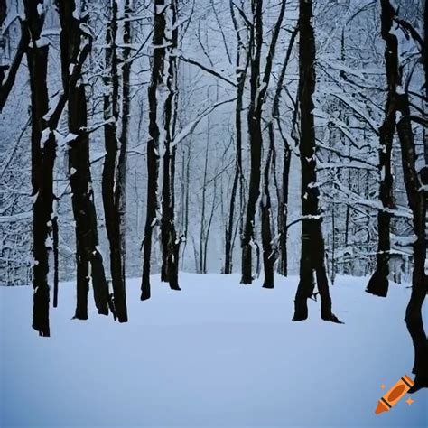 Snow Covered Forest In Winter