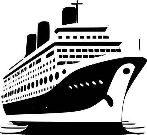 Cruise Ship Black And White Vector Illustration 23618173 Vector Art At