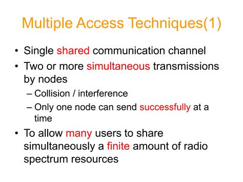 Multiple Access Techniques Ppt Computer Networking Computing