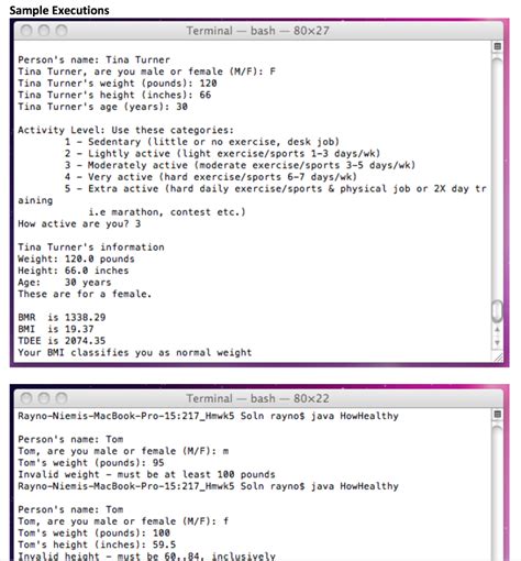 Solved Homework 7 How Healthy Are You Problenm Write A