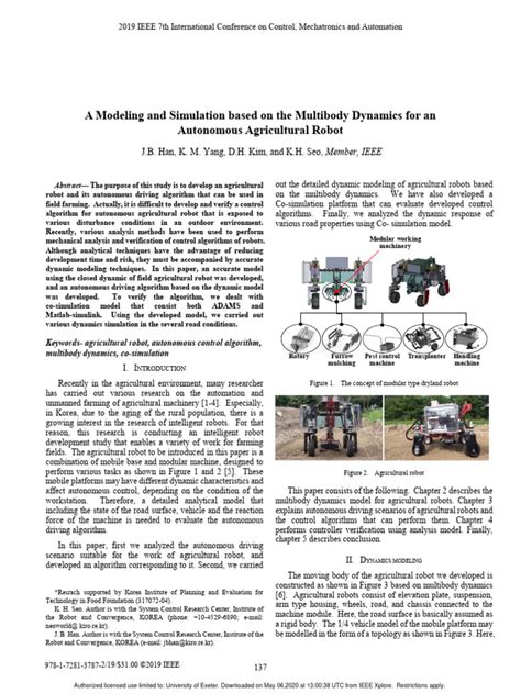 A Modeling And Simulation Based On The Multibody Dynamics For An Autonomous Agricultural Robot