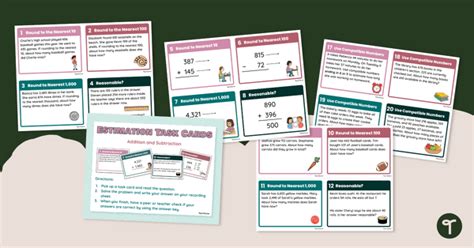 Estimation With Addition And Subtraction Task Cards Teach Starter