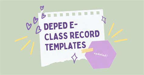 Updated Deped E Class Record Templates Teacherph