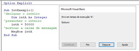 Vba Tipo De Dados Int Integer Dim Variable Automate Excel