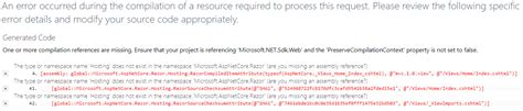 C The Type Or Namespace Name Hosting Does Not Exist In The