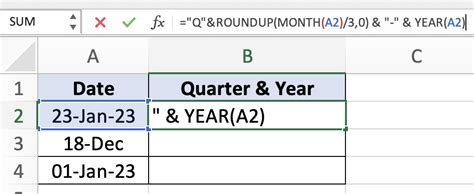 how to convert date to quarter and year in excel smart calculations