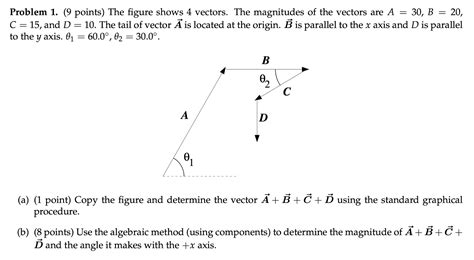 Solved Problem 1 9 Points The Figure Shows 4 Vectors The Chegg Com