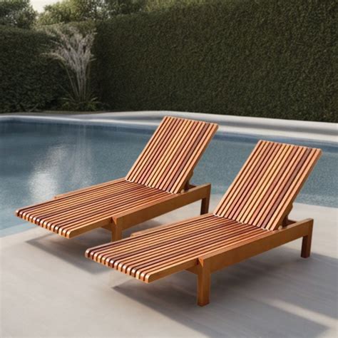 Hokku Designs Outdoor Beach Pool Solid Wood Lounge Chairs Wayfair Canada