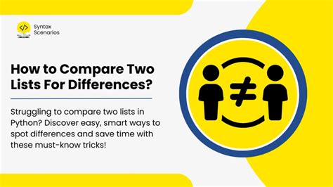 How To Compare Two Lists In Python And Find Differences
