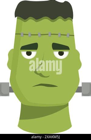 Green Frankenstein Monster Is Looking Sad And Confused With Stitches