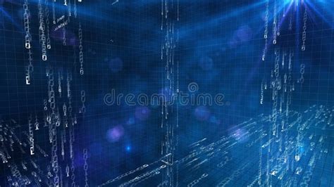 Programming Code 3d World Inside Machine Processes Blue Tech Background Stock Illustration