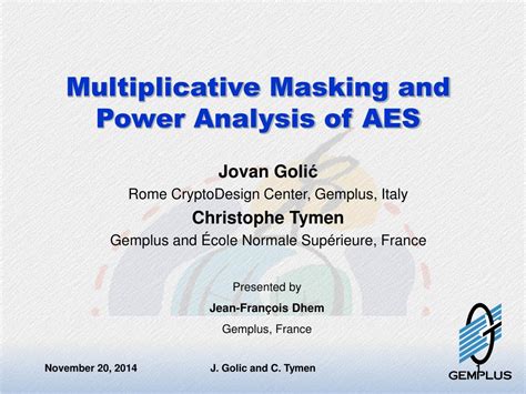 Ppt Multiplicative Masking And Power Analysis Of Aes Powerpoint Presentation Id6893237