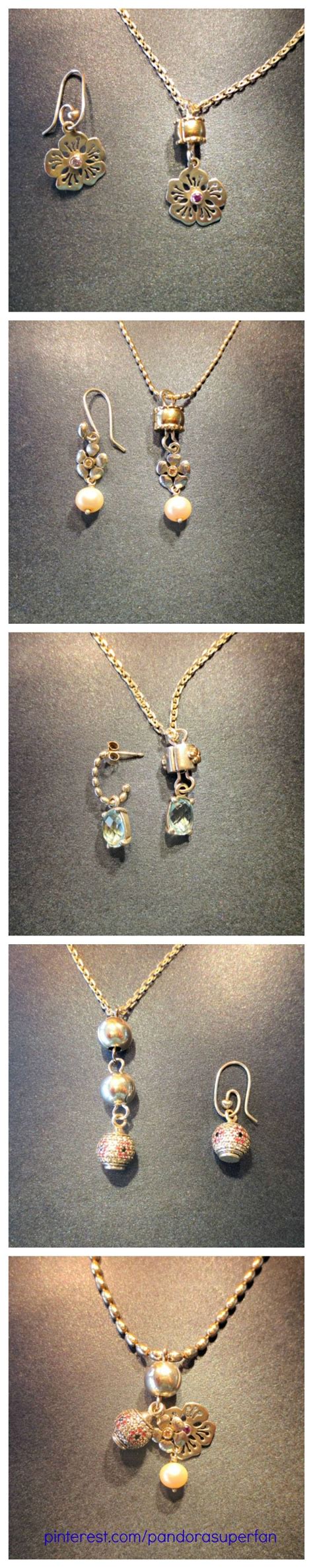 Ideas For Necklaces Made With Pandora S Lock Clips And Earring Pendants Get Your Creative