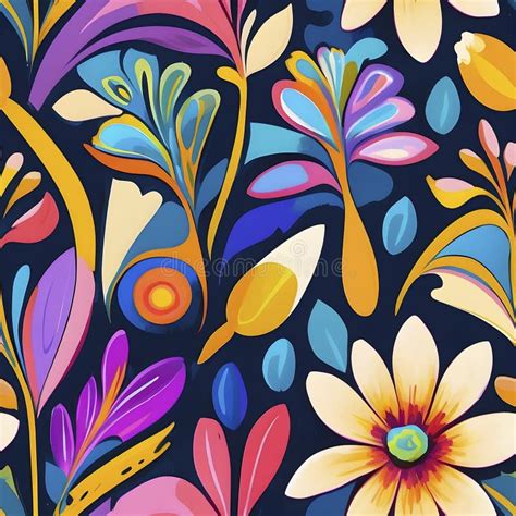 Seamless Floral Pattern Inspired By The Impressionist Style Stock Illustration Illustration