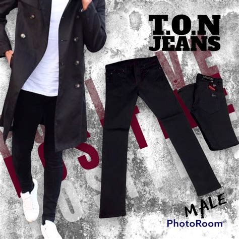 กางเกงยีนส์ผู้ชาย กางเกงยีนส์ขายาว กางเกงยีนส์ผุ้ชาย ทรงเดฟ ผ้ายืด เป้ากระดุม ฟอกสนิม ดำล้วน ดำ