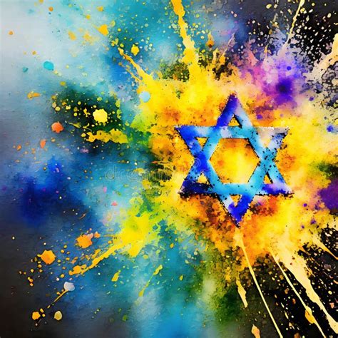Vivid Star Of David Stock Illustration Illustration Of Splatter