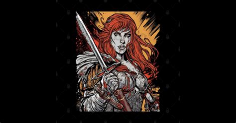 Red Sonja Warrior Comic Art Red Sonja Sticker Teepublic