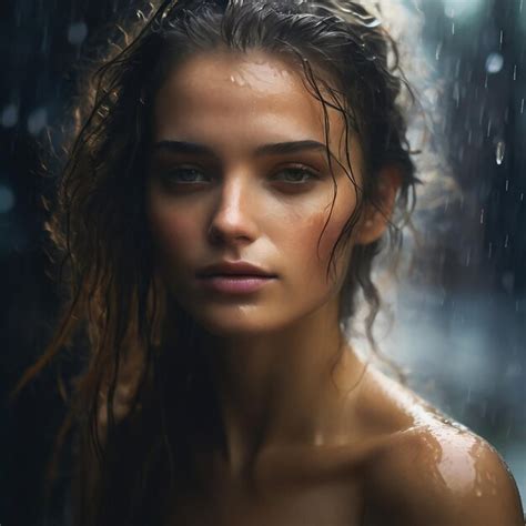 Premium Photo A Beautiful Woman In The Rain