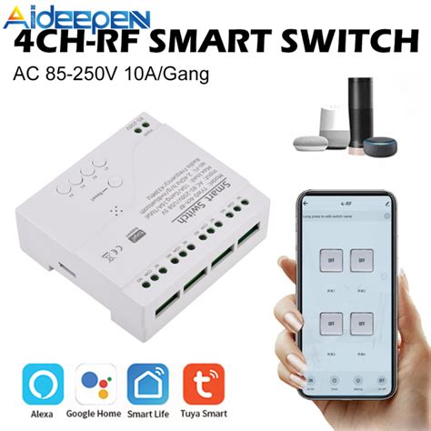 Aideepen 4 Channel 433MHz WiFi Inching Relay Switch Module Smart Life