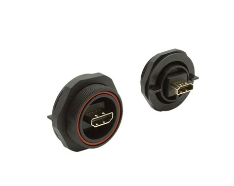 Rear Panel Mount Connector Px Series Hdmi Sealed Socket Front Of Panel To Standard Hdmi