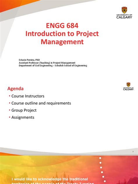 Engg684 Lecture 1 Course Introduction Pdf Risk Project Management