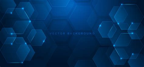 Abstract Technology Futuristic Hexagon Overlapping Pattern With Blue