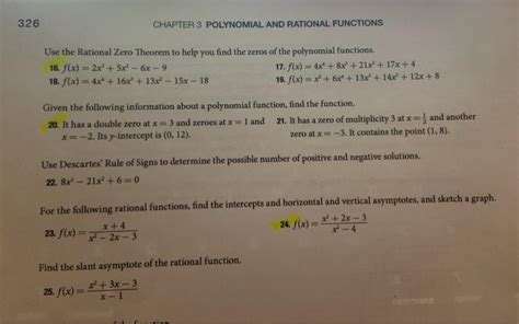 Solved 326 Chapter 3 Polynomial And Rational Functions Use