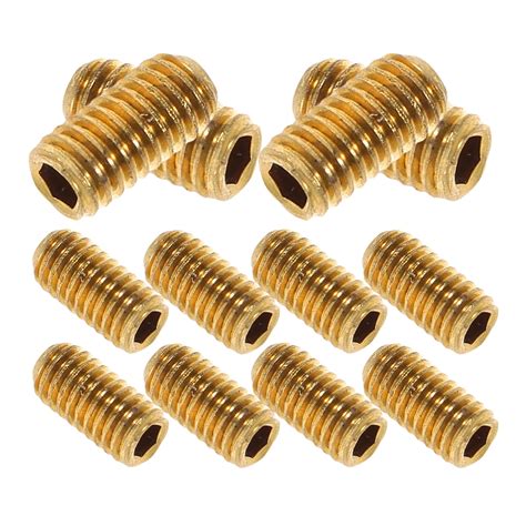 Ounona 12 Pcs Guitar Adjustment Screw Bass Bridge Saddles 060x020x0