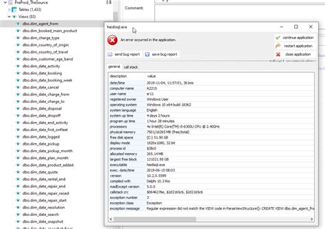Error When Trying To Open A Sql Server View