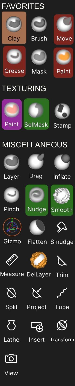 Brush Organization Feature Request Nomad Sculpt