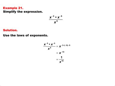 Math Example Exponential Concepts Laws Of Exponents Example 21 Media4math