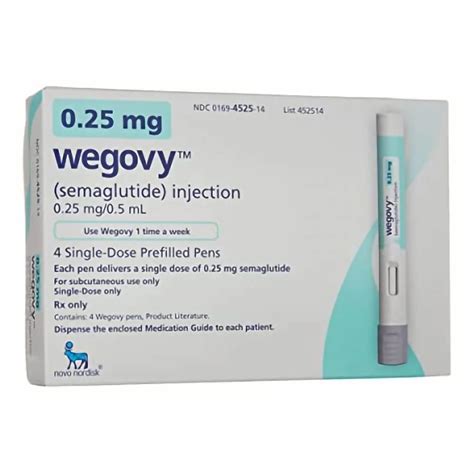 Wegovy 0 25 Mg Semaglutide Injection Prefilled Pen 3ml At ₹ 20640