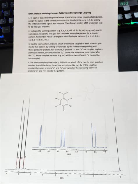 Solved NMR Analysis Involving Complex Patterns And Long Chegg Com