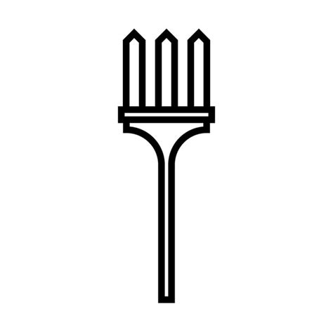 선 스타일의 정원 포크 아이콘 프리미엄 벡터