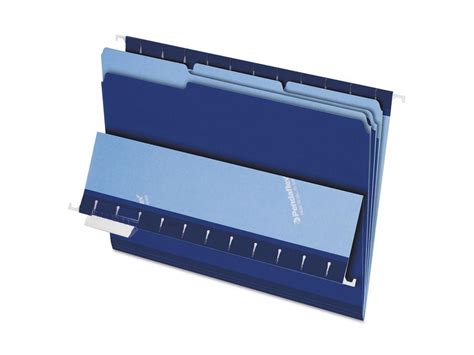 Pendaflex Standard Office Hanging File Folders 1 3 Cut Top Tab Letter Size Navy Blue 100 Box