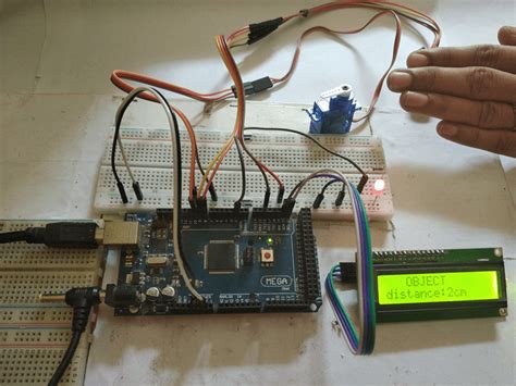 LCD Servo Motor With Arduino And Ultrasonic Sensor
