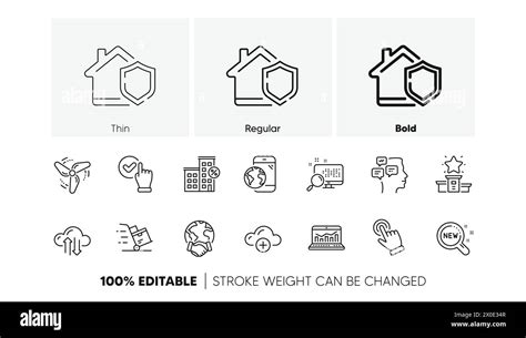 Checkbox Loan House And Cloud Computing Line Icons For Web App Printing Line Icons Vector