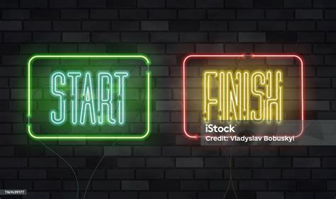 사실적인 벡터 세트 네온 기호 템플릿 장식 및 배경 벽에 덮고 게임 내 고립 된 기호게임 로고의 기호 Eps 10 빛에 대한 스톡 벡터 아트 및 기타 이미지 Istock