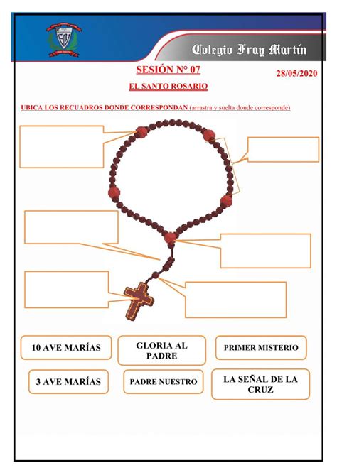 El Santo Rosario Interactive Worksheet Se Al De La Cruz Cuadro De Texto Santo Rosario