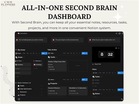 Notion Second Brain Template Notion Dashboard Notion Template 2023 Notion Planner Notion All