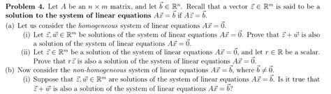 Solved Problem Let A Be An N M Matrix And Let IE R Chegg Com