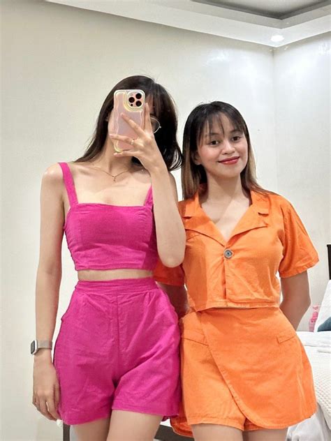Pink Orange Coordinates Women S Fashion Dresses Sets Sets Or Coordinates On Carousell