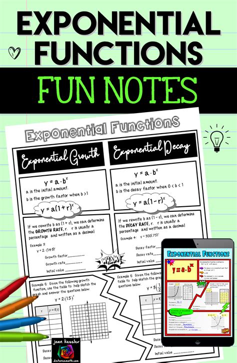 Exponential Functions Plus Applications Fun Notes Exponential