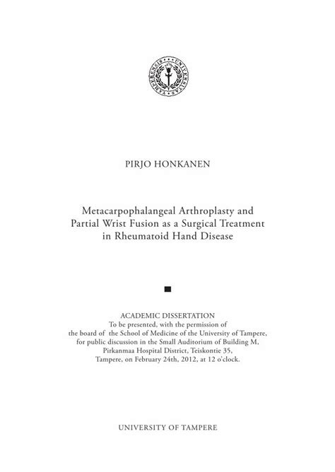 Pdf Metacarpophalangeal Arthroplasty And Partial Wrist … · Metacarpophalangeal Arthroplasty