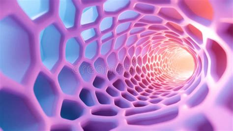 Abstract Honeycomb Structure With Gradient Pink And Blue Lighting And