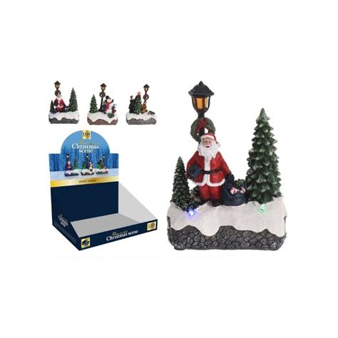 Χριστουγεννιάτικο επιτραπέζιο διακοσμητικό Χιονισμένο Τοπίο με φωτισμό Led σε 3 σχέδια 1 τεμ