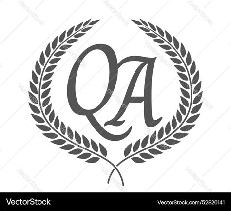 Initial Letter Q And A Qa Monogram Logo Design Vector Image